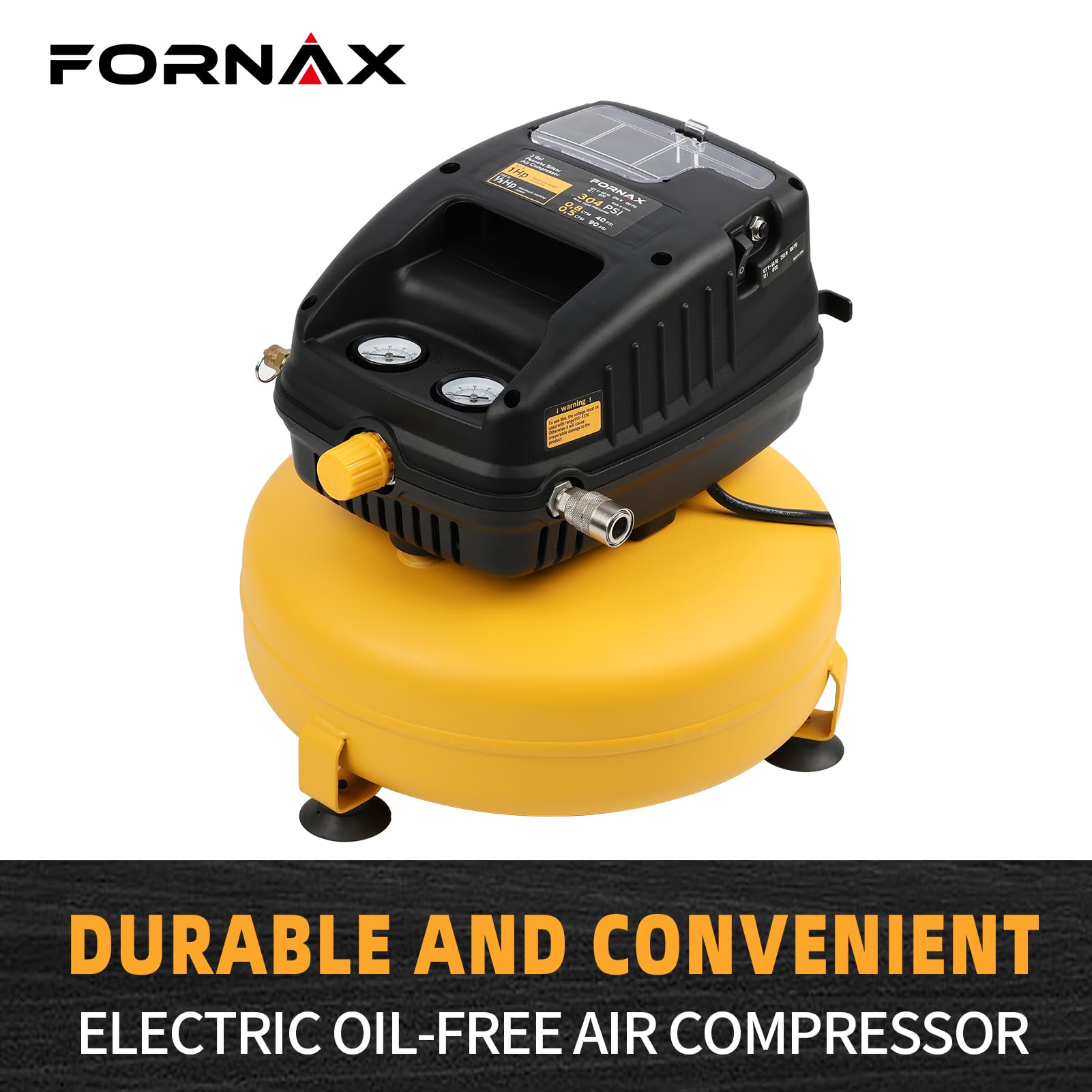 FORNAX Pancake Air Compressor, 3 Gallon, 100 PSI Portable Air Compressor, Oil Free