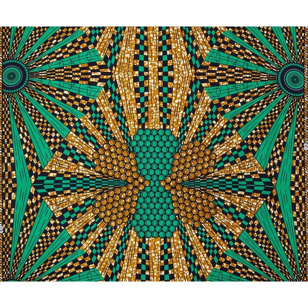 African Fabric 100% Cotton Ankara Wax Print Fabric 6 Yards Cloth for Party Dress