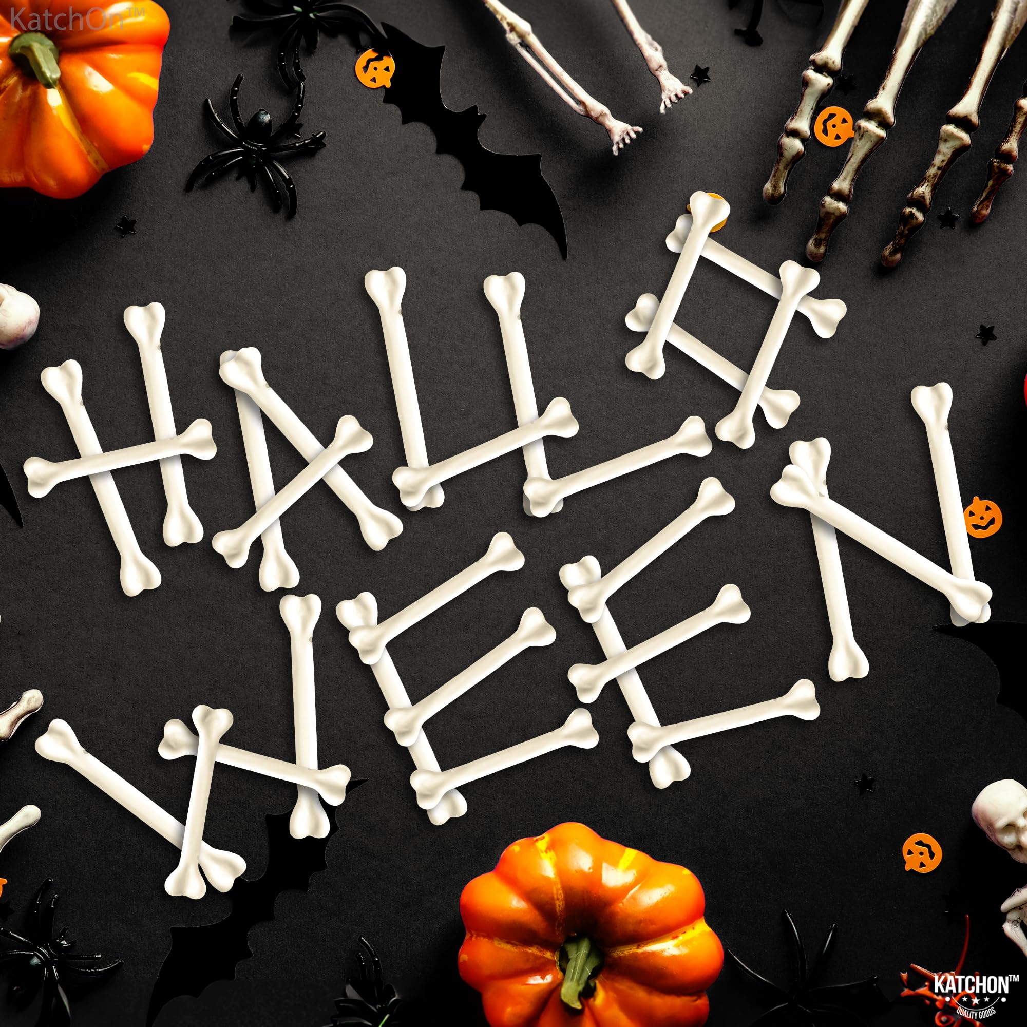 KatchOn, Mini Halloween Skeleton Bones - Big Pack of 24 | Mini Bones Halloween for Halloween Decorations Indoor | Mini Skeleton Bones for Crafts | Halloween Bag of Bones, Halloween Bones Decorations