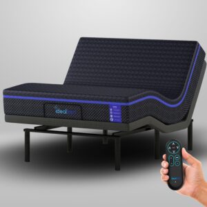 iDealBed S4 Nebula Luxury Hybrid Mattress + 3i Custom Adjustable Bed Sleep System, Comfort, Cooling & Support, Advanced Silent Operation, Wireless (Nebula Medium Firm, Full)