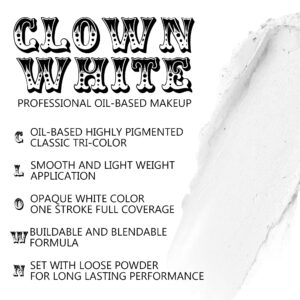 DELISOUL Clown Makeup Kit,Red White Black Face Paint(11.11oz),Professional Face Painting Kit,Oil Based Body Paint For Adults Kids,SFX Makeup Kit For Halloween Pennywise Joker Skeleton Costume Cosplay