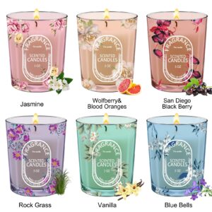 Myido Powerful Scented Candle Gift Set, 6pcs - Home Scented Candles, Home Ladies Gift Sets, Holiday Gifts, Christmas Thanksgiving Gifts, Scented Soy Wax Premium Aromatherapy Candles