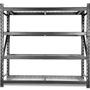 WEN Four-Tier Industrial Steel Storage Rack with Adjustable Shelving and 8000-Pound Capacity (RK7724-4)