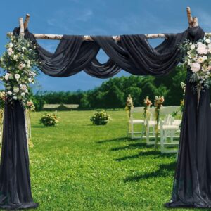 WARM HOME DESIGNS 2 Black Backdrop Curtain Bundle. 55 x 216 Inch Black Fabric or Black Curtain Backdrop for Black Wedding Decorations & Gothic Wedding Decor. ADS Black 216"