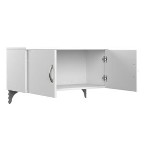 Bush Business Furniture Office in an Hour 65W L Shaped Cubicle Desk with Storage, Drawers, and Organizers in Pure White Modern Computer Table Set with Privacy Panels for Commercial Workspace