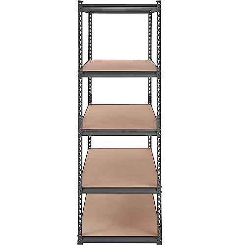 VEVOR Storage Shelving Unit, 5-Tier Adjustable, 2000 lbs Capacity, Heavy Duty Garage Shelves Metal Organizer Utility Rack, Black, 48" L x 24" W x 72" H for Kitchen Pantry Basement Bathroom Laundry