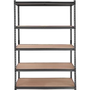 VEVOR Storage Shelving Unit, 5-Tier Adjustable, 2000 lbs Capacity, Heavy Duty Garage Shelves Metal Organizer Utility Rack, Black, 48" L x 24" W x 72" H for Kitchen Pantry Basement Bathroom Laundry