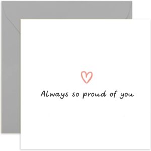 old english co. always so proud of you card for son or daughter - proud of you card for him or her - we're proud of you card for kids - graduation, new job, university, back to school | blank inside