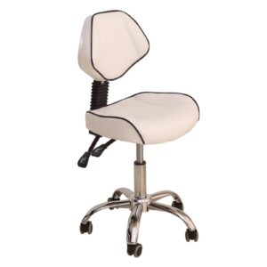 dental saddle chair with back support, 19" - 24" high comfort salon saddle chair, ergonomic rolling chair for dental stylist tattoo artist (color : style1)