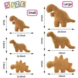 Yeqivo Dino Chicken Nugget Plush, Soft Dino Nugget Pillow Cute Dinosaur Chicken Nuggets Pillow Gifts for Kids Adults Girlfriend(Brontosaurus, 30cm)