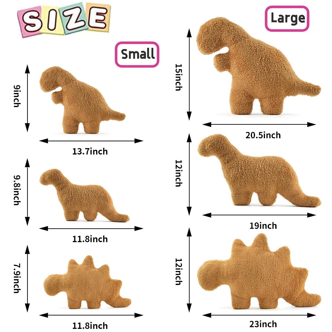 Yeqivo Dino Chicken Nugget Plush, Soft Dino Nugget Pillow Cute Dinosaur Chicken Nuggets Pillow Gifts for Kids Adults Girlfriend(Brontosaurus, 30cm)