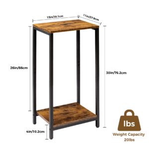 Tall End Table High Skinny Tall Side Table Tall Bedside Table Slim Thin Tall Nightstand Narrow Side Table Small Entryway Table for Small Spaces Small Table Stand Console Entry Way Home Bedroom Hall