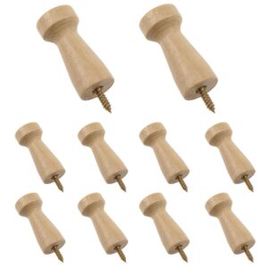 wantane screw-on solid wood hook wooden coat hook coat and hat hook shaker hook drying hook for hanging clothes, hats, towels, etc. -10pcs