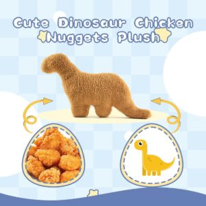 Yeqivo Dino Chicken Nugget Plush, Soft Dino Nugget Pillow Cute Dinosaur Chicken Nuggets Pillow Gifts for Kids Adults Girlfriend(Brontosaurus, 30cm)