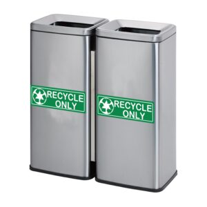 Trash Recycle Stickers for Outdoor Trash Can Garbage Can 2 x6 Inch - Recycle Sticker Trash Can Decal Trash Label Recycling Stickers for Trash Can 12 Pcs