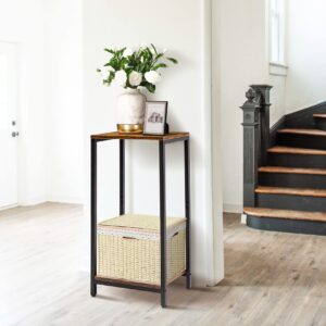 Tall End Table High Skinny Tall Side Table Tall Bedside Table Slim Thin Tall Nightstand Narrow Side Table Small Entryway Table for Small Spaces Small Table Stand Console Entry Way Home Bedroom Hall