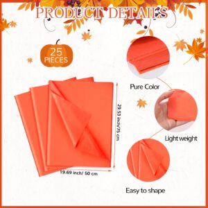 Cholemy 25 Set Pumpkin Gift Bags A Little Pumpkin Is On The Way Gift Bags with Tissue Paper Fall Gift Bags Baby Shower Candy Bags