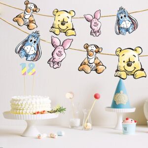 Winnie Banner For Baby Shower Decorations Birthday Banner Party Decoration Party Supplies(8PCS)