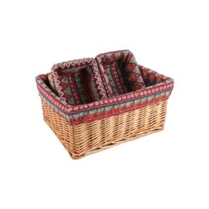 jlkimzvo rectangular storage basket hand woven wicker nested baskets combination shelf storage basket detachable lining suitable for wardrobes, bedrooms, bathrooms, hallways,offices