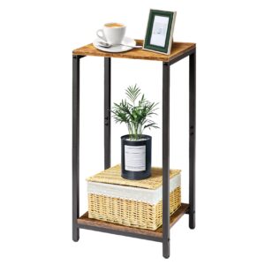 Tall End Table High Skinny Tall Side Table Tall Bedside Table Slim Thin Tall Nightstand Narrow Side Table Small Entryway Table for Small Spaces Small Table Stand Console Entry Way Home Bedroom Hall