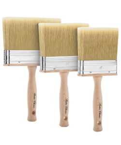 bates- deck stain brush set, 4”, 5” and 6”, stain brushes for wood, deck stain applicator, deck brush, wide paint brush, large paint brushes, wood stain brush, masonry brush, wood stain applicator