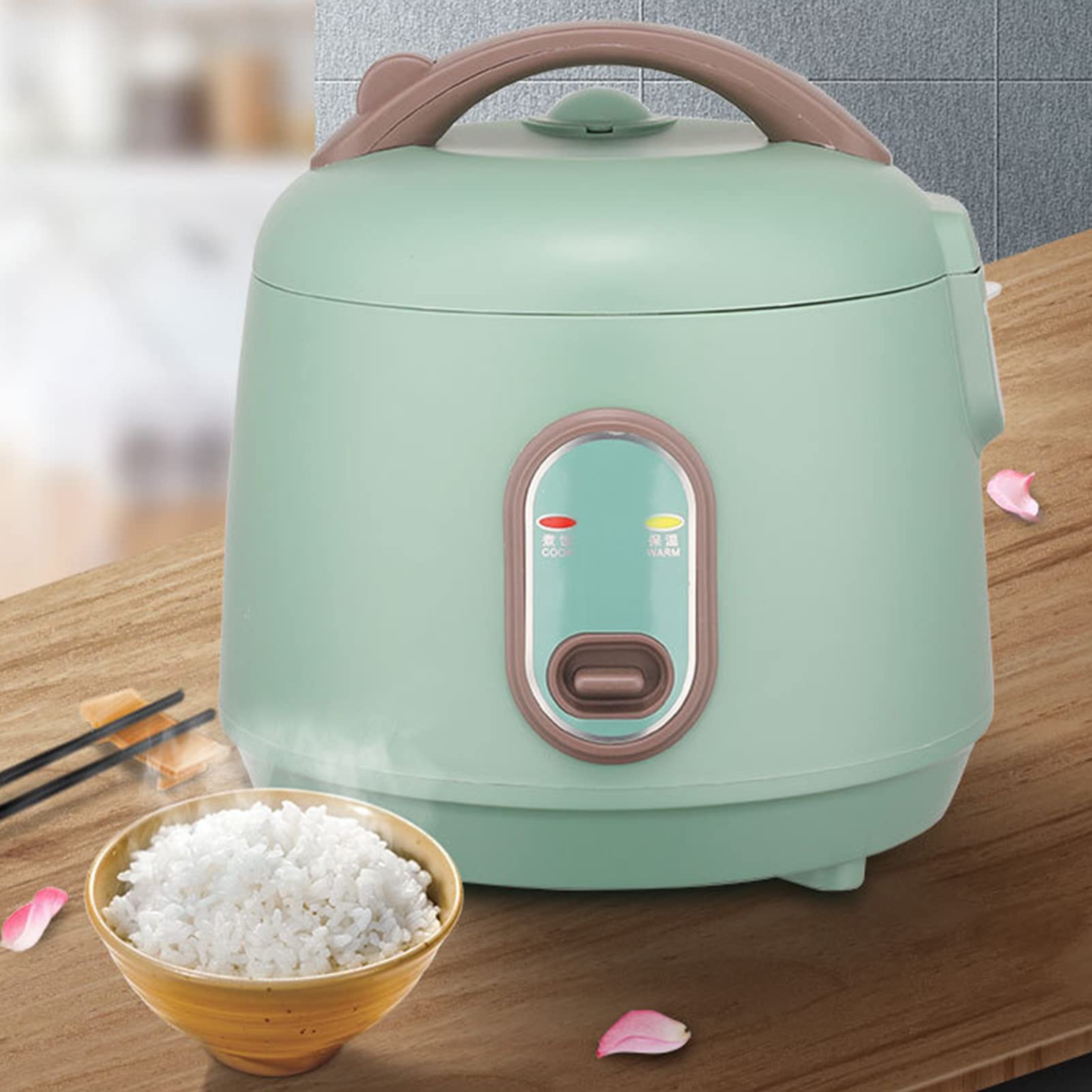 VINGVO Rice Cookers, One Touch Rice Cooker Nonstick Electric Rice Cooker Steamer with Measuring Cup and Rice Spoon, Multicooker for Cook Oatmeal, Stew, Grains, Soup, Quinoa, Cereal, Pasta (Green)