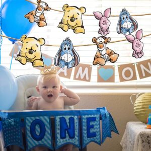 Winnie Banner For Baby Shower Decorations Birthday Banner Party Decoration Party Supplies(8PCS)