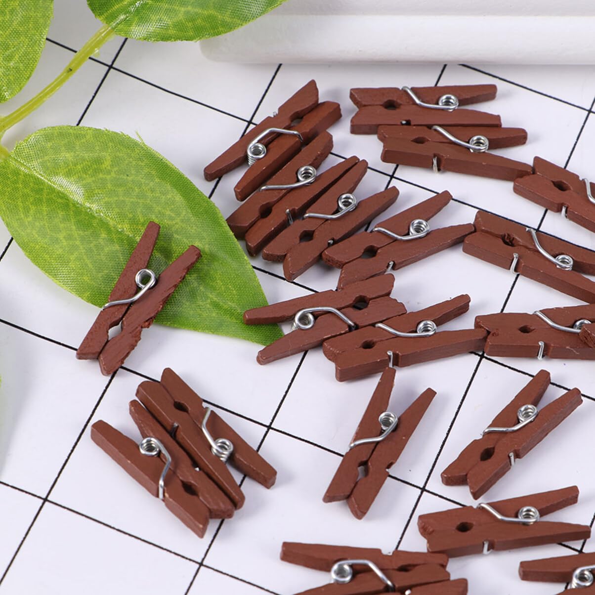 Mini Clothespins Brown 100 Pcs Heavy Duty Clothes Pin White Clothes Tiny Clothespins Wooden Brown Craft Clip Photo Clips Clothes Pins Cartoon Wooden Nail Mini White Clothes