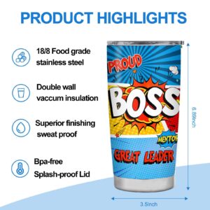 Best Boss Gifts for Men Women,Boss Day Gifts for Men Women,Going Away Gift for Boss,Funny Unique Boss Appreciation Gifts,Christmas Gifts for Boss Male Female 20oz Stainless Steel Tumbler