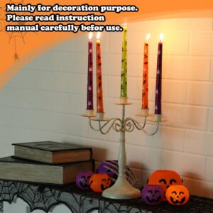 Halloween Witch Taper Candles 10 Inch Tall Decorative Candles Set of 6 Unscented Ghost Candlesticks Halloween Party Dinner Table Decorations Unique Purple Orange Green Candles