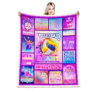 Volleyball Gifts for Teen Girls, Volleyball Blanket Gifts, Best Team Gifts for Volleyball Players, Volleyball Gift Ideas, Soft Warm Cozy Fuzzy Throw Blanket for Home Couch Sofa Bed 50"x 60"