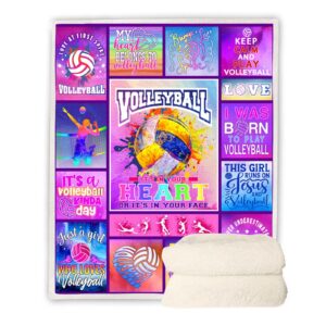 Volleyball Gifts for Teen Girls, Volleyball Blanket Gifts, Best Team Gifts for Volleyball Players, Volleyball Gift Ideas, Soft Warm Cozy Fuzzy Throw Blanket for Home Couch Sofa Bed 50"x 60"