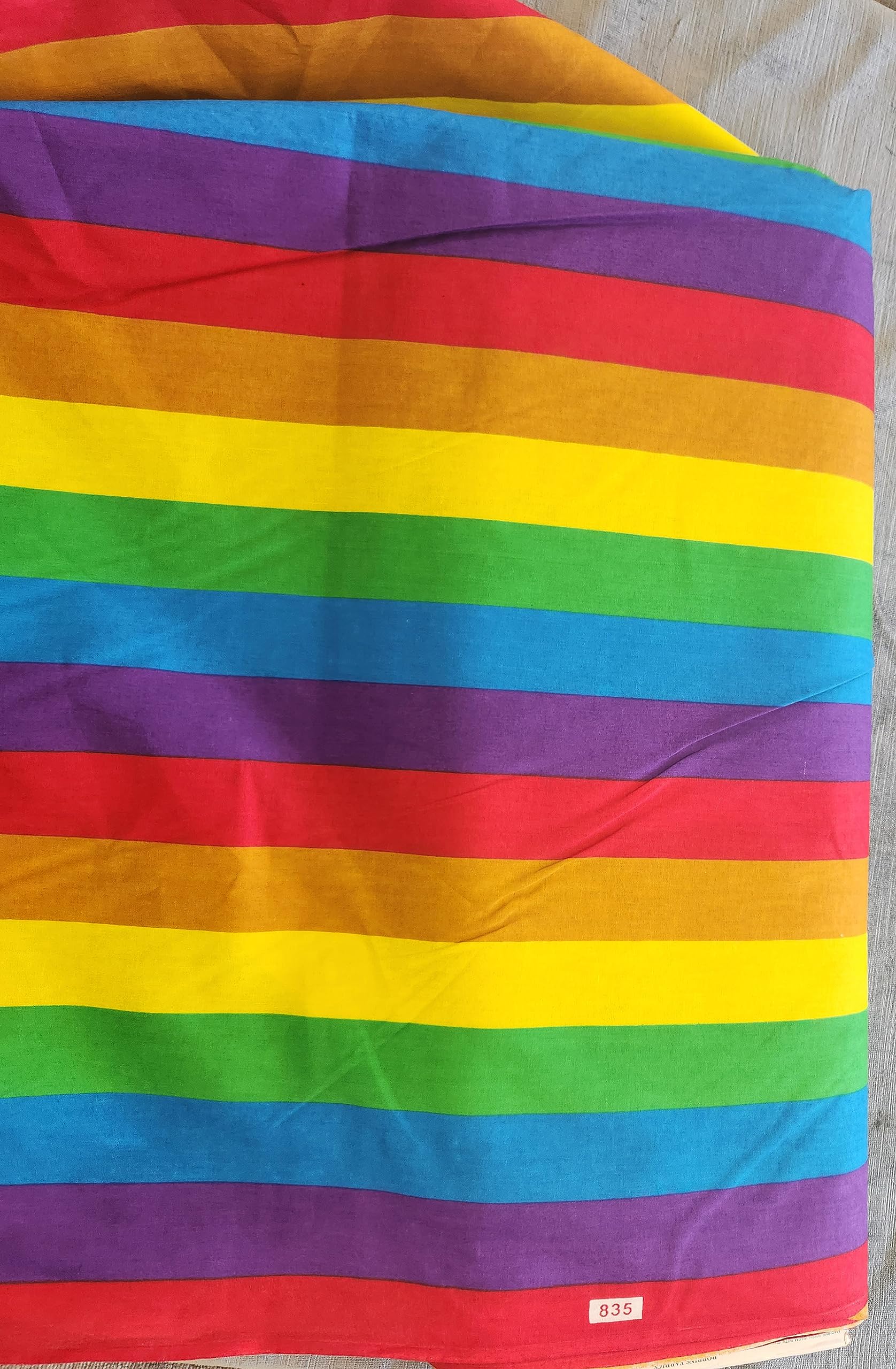 Rainbow Pride Stripe Vertical LGBT Gay Colorful Printed on 100% Cotton 44 Inches Wide Fabric by The Yard - Sewing Quilting Apparel Crafts Decor (1 Yard, Pride Stripe Vertical)