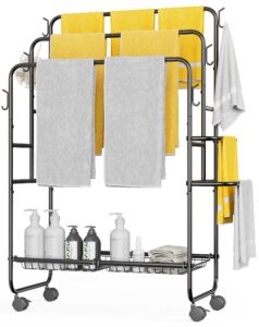 jane eyre freestanding towel rack - 40'standing pool towel rack outdoor, towel drying rack for bathroom 3-tier towel rack stand (towel-s)