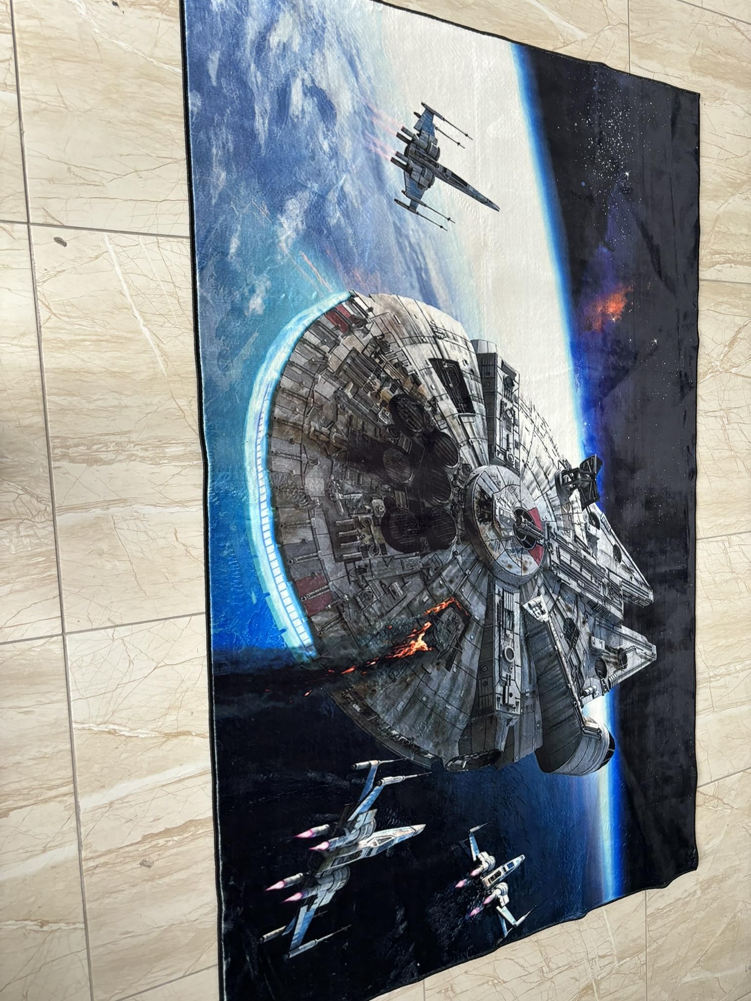 Millenium Falcon Rug, Starwars Rug, Boy Room Rug, Fantastic Rug, Home Decor Rug, Area Rug, Soft Rug cv465.1 (23”x31”)=60x80cm=1.9 ft x2.6 ft