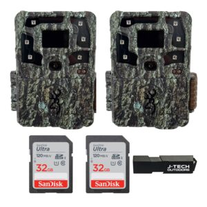 (2) browning strike force pro x 1080 trail game camera bundle includes 32gb memory cards and j-tech card reader (24mp) | btc5px1080