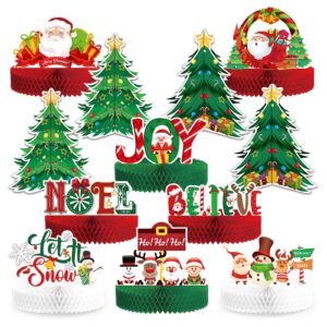 christmas decorations 12pcs christmas honeycomb centerpieces santa winter xmas holiday party favors 3d table decor