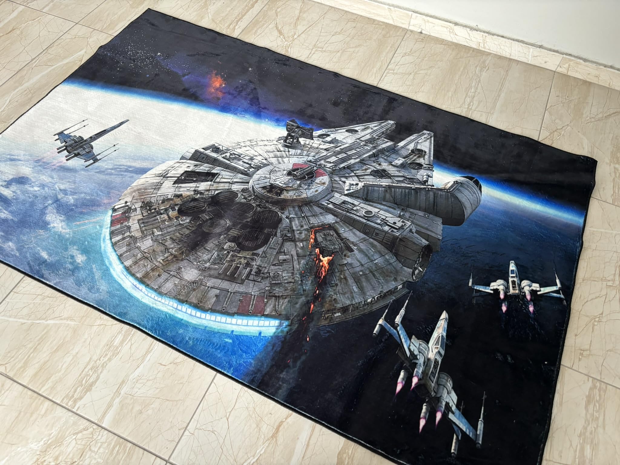 Millenium Falcon Rug, Starwars Rug, Boy Room Rug, Fantastic Rug, Home Decor Rug, Area Rug, Soft Rug cv465.1 (23”x31”)=60x80cm=1.9 ft x2.6 ft