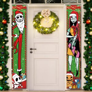 christmas decorations, jack sally banners xmas porch signs christmas decor nightmare merry christmas banner before welcome wall home indoor outdoor party