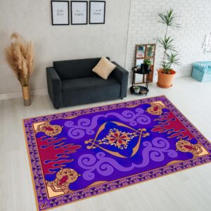 aladdin rug, flying rug, magic rug, movie rug, area rug, fan rug, living room rug, kids room rug, non slip rug, floor rug, purple rug coolvibesr148.1 (23”x31”)=60x80cm=1.9 ft x2.6 ft