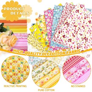 Preboun 1500 Pcs 4 x 4 Inches Cotton Fabric Square Bulk Precut Craft Fabric Bundle Floral Patterns Sewing Quarters Fat Flower Fabric Quilting Patchwork for DIY Craft Sewing Clothing Scrapbooking