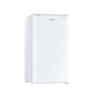 bangson mini fridge with freezer, 3.2cu.ft, single door small refrigerator, energy-efficient, low noise, mini fridge for bedroom dorm and office, white