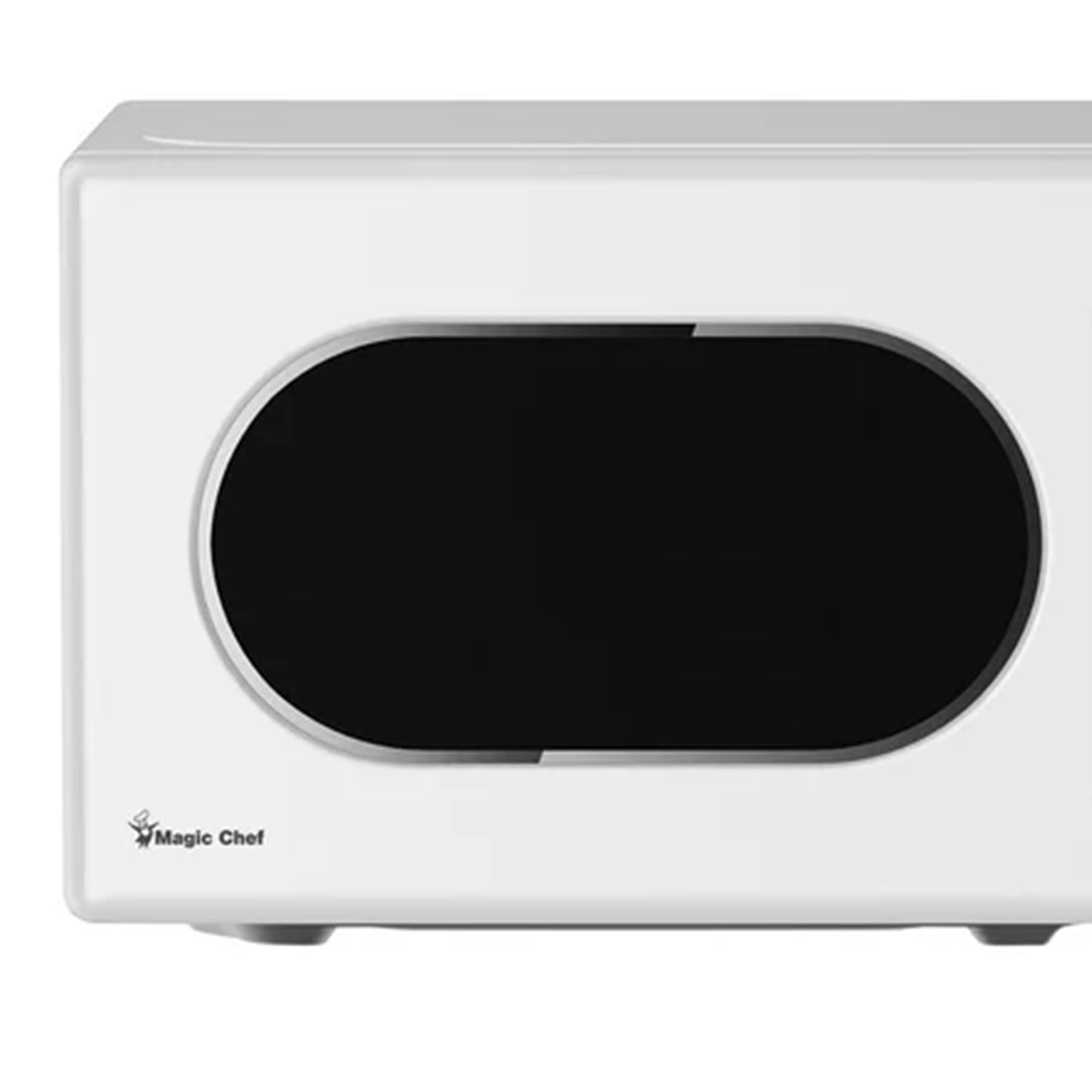 Magic Chef 0.7 Cubic Feet 700 Watt Classic Retro Touch Countertop Microwave with 10 Power Levels, 9 Auto Cook Menus, and Glass Turntable, White