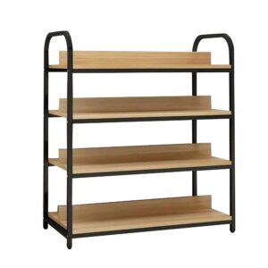 zktoermn commercial-grade shelving unit, supermarket shelf metal shelves utility rack single and double-sided center island cabinet for kitchen garage organizer (color : black, size : 130x120x60cm)