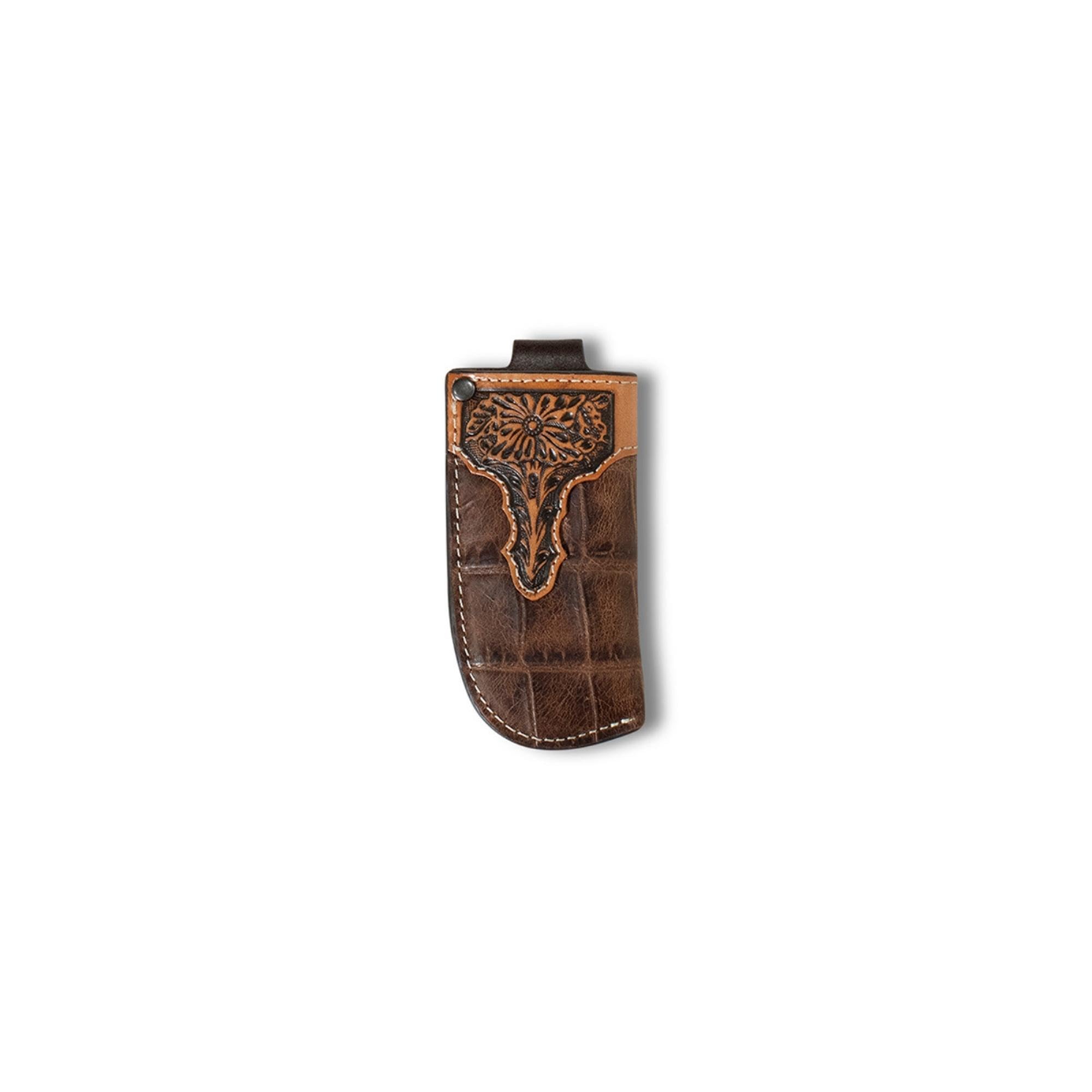 Ariat Vertical Knife Sheath Crocodile Print, Brown