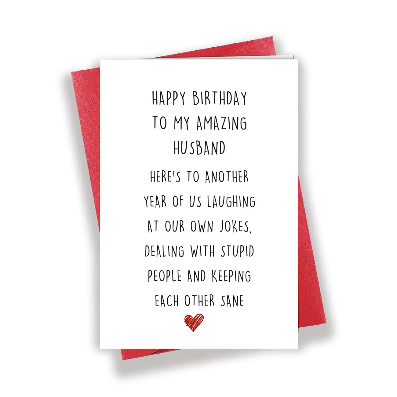 Longkado Sweet Happy Birthday Day Card for Amazing Husband, Humorous Birthday Card for Him from Wife, Another Year Bday Card as A Gift