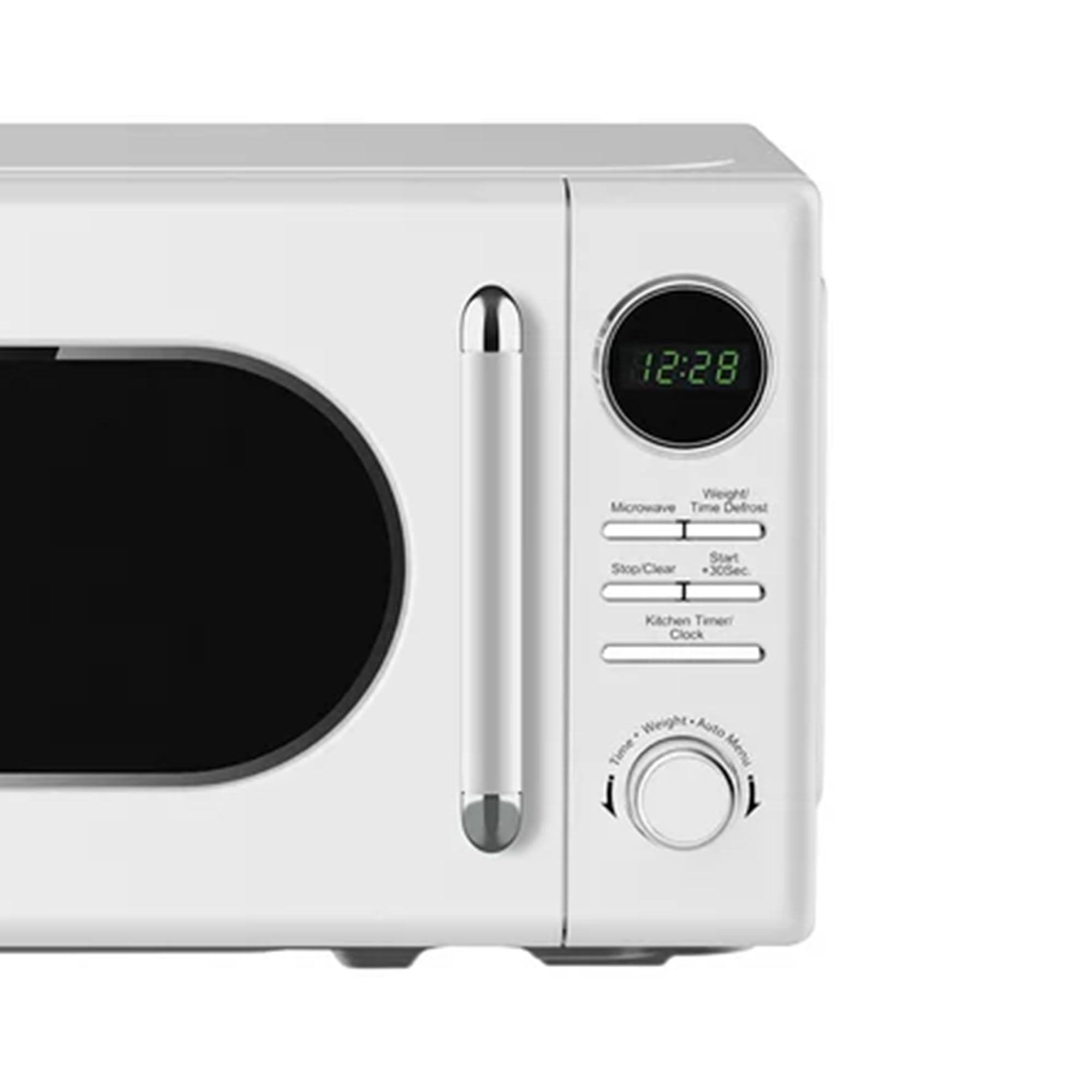 Magic Chef 0.7 Cubic Feet 700 Watt Classic Retro Touch Countertop Microwave with 10 Power Levels, 9 Auto Cook Menus, and Glass Turntable, White