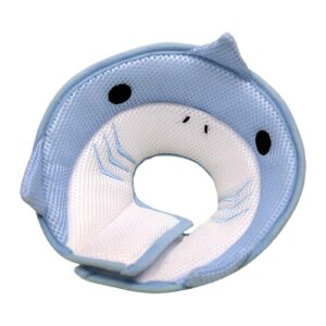 cat cone collar, cute comfortable cat recovery collar for post-surgery wound healing, adjustable pet cone e-collar protective collar for cat kitten prevent from licking wounds blue l