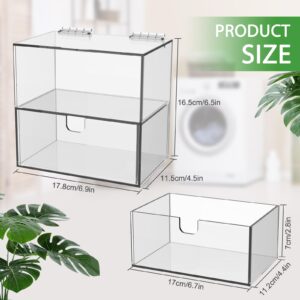 Dryer Sheet Holder, Laundry Detergent Sheets Dispenser and Dryer Sheet Dispenser, Acrylic Dryer Sheet Container Box for Laundry Room Organization, applicable to earth breeze,sheet laundry club