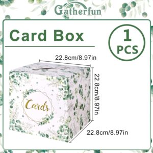 Gatherfun Sage Greenery Bridal Shower Card Box,Wedding Cards Box and Baptism Envelope Box for Wedding Gift Baby or Bridal Shower Party Favors Decorations Party Supplies